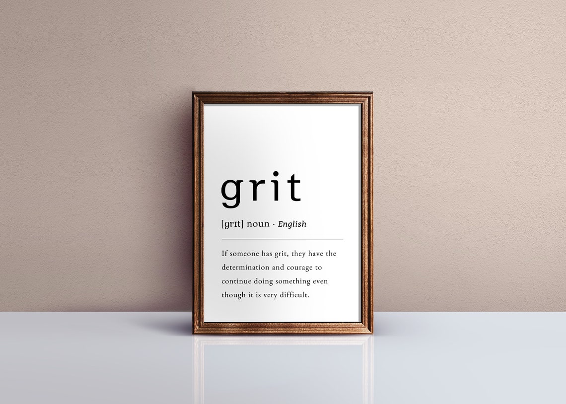 Grit Definition Poster Printable Wall Poster Instant Download - Etsy