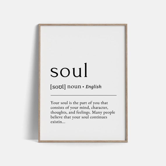 Soul Definition Poster Printable Wall Art INSTANT DOWNLOAD | Etsy