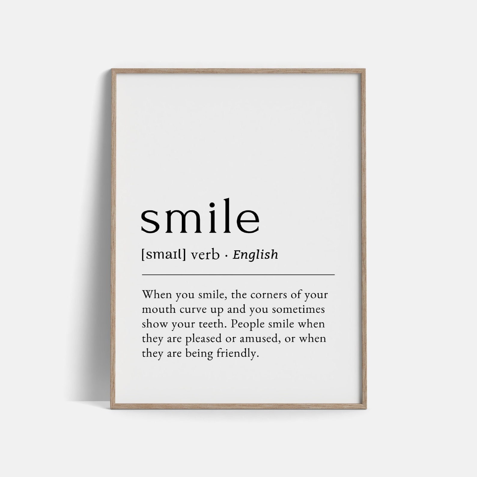Smile Definition Printable Wall Poster Instant Download A4 - Etsy