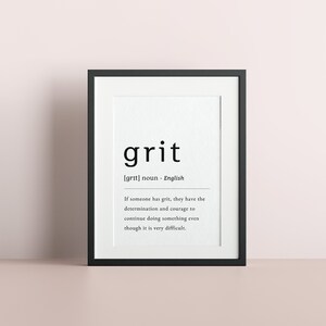 Grit Definition Poster Printable Wall Poster Instant Download - Etsy