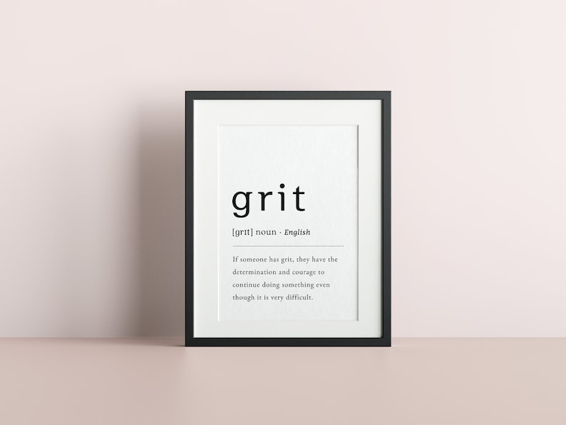 Grit Definition Poster Printable Wall Poster Instant Download - Etsy