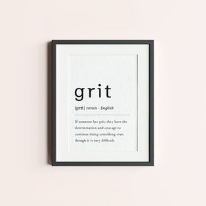 Grit Definition Poster Printable Wall Poster Instant Download - Etsy