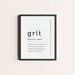 Grit Definition Poster Printable Wall Poster Instant Download - Etsy
