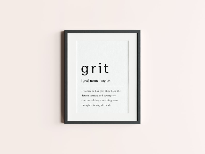 Grit Definition Poster Printable Wall Poster Instant Download - Etsy