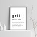 Grit Definition Poster Printable Wall Poster Instant Download - Etsy