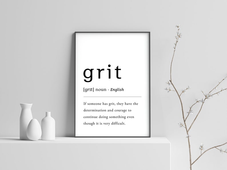 Grit Definition Poster Printable Wall Poster Instant Download - Etsy