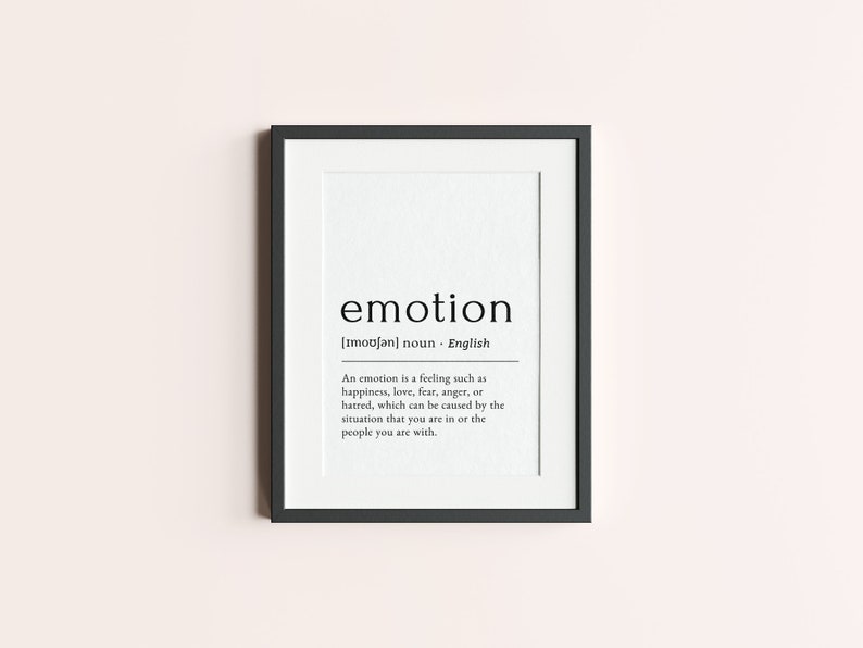 Emotion Definition Poster Printable Wall Art Instant Download A4 - Etsy
