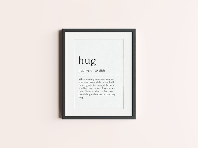 Hug Definition Printable Wall Poster Instant Download A4 - Etsy