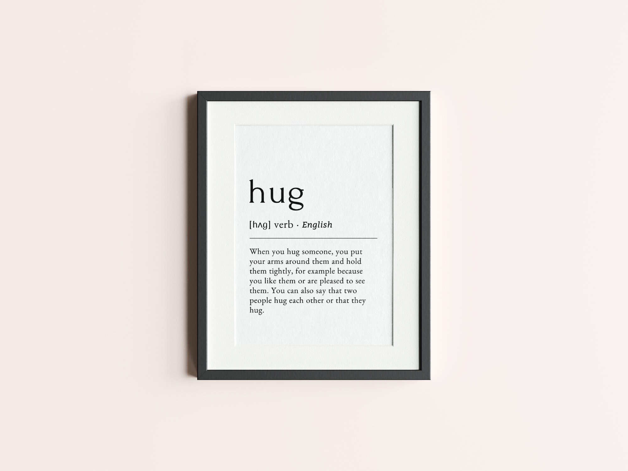Hug Definition Printable Wall Poster Instant Download A4 - Etsy