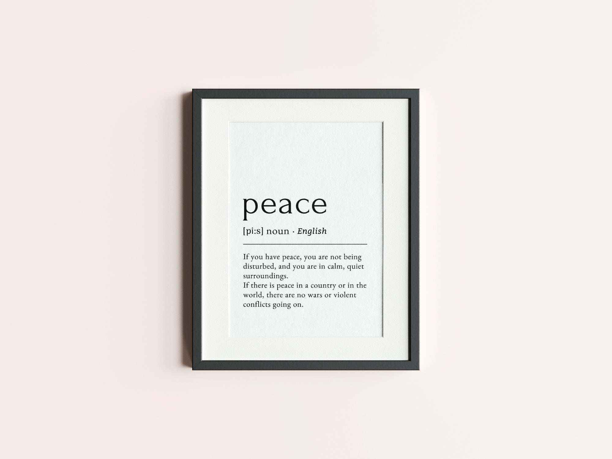 Peace Definition Printable Wall Poster Instant Download A4 - Etsy