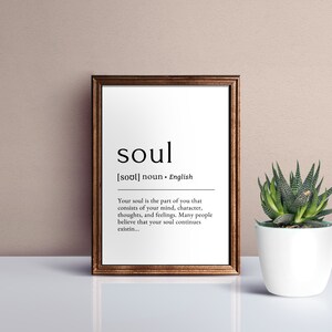 Soul Definition Poster Printable Wall Art INSTANT DOWNLOAD - Etsy