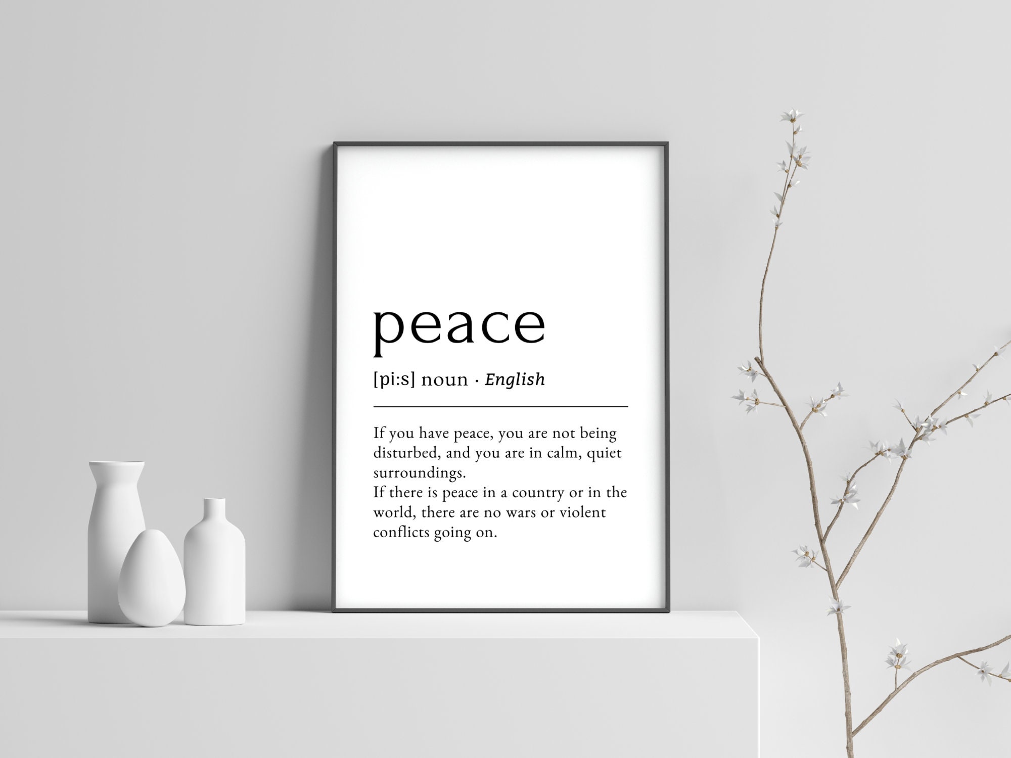 Peace Definition Printable Wall Poster Instant Download A4 - Etsy