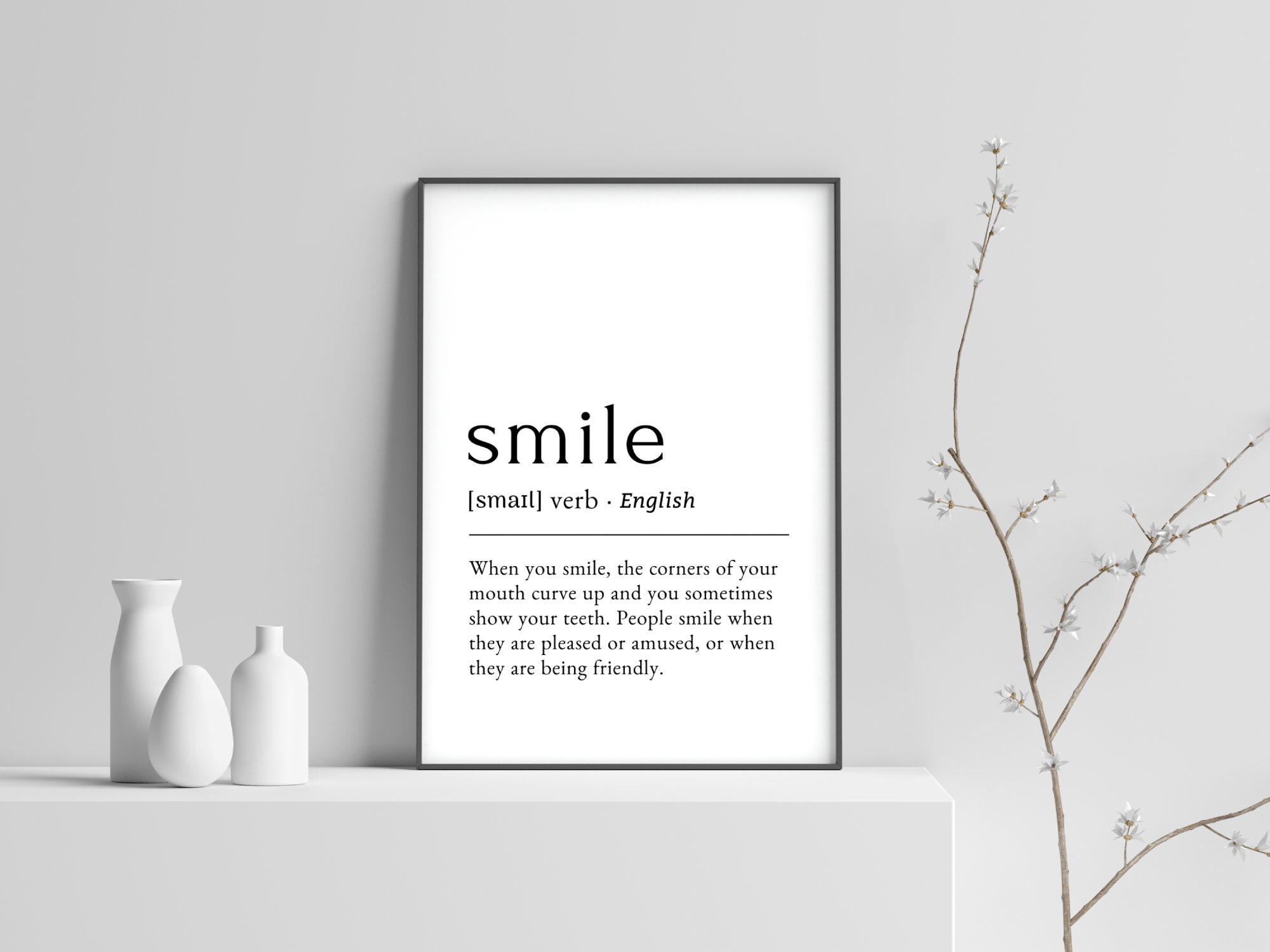 Smile Definition Printable Wall Poster Instant Download A4 - Etsy