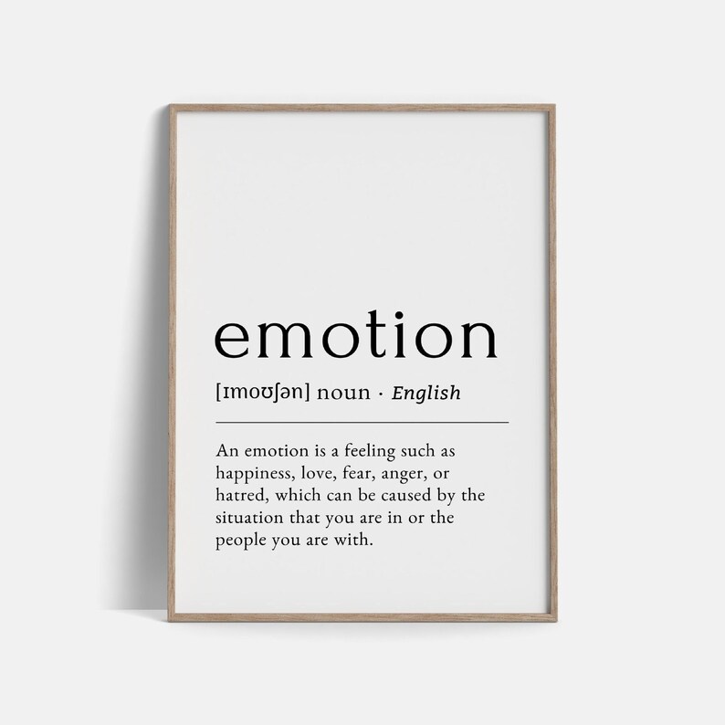 Emotion Definition Poster Printable Wall Art Instant Download A4 - Etsy