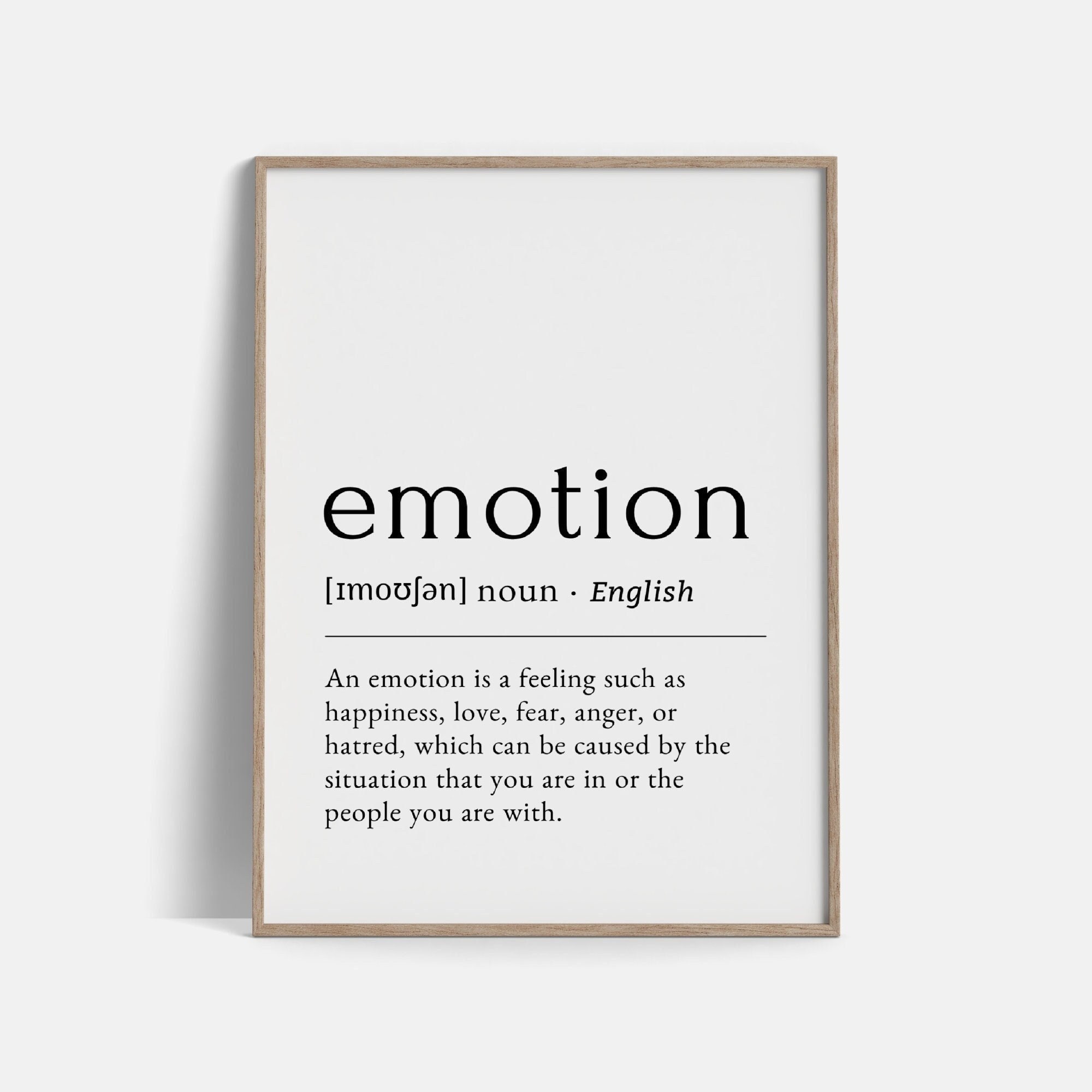 Emotion Definition Poster Printable Wall Art Instant Download A4 - Etsy