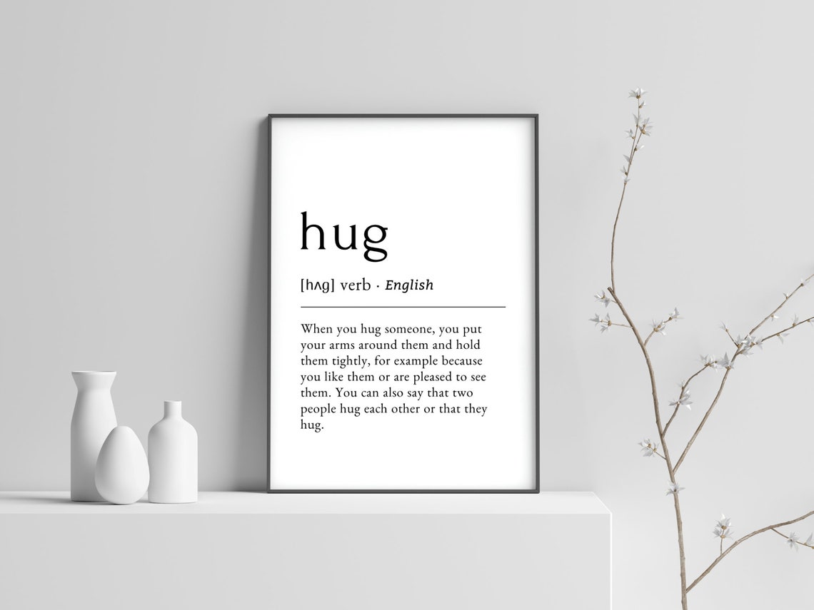 Hug Definition Printable Wall Poster Instant Download A4 - Etsy