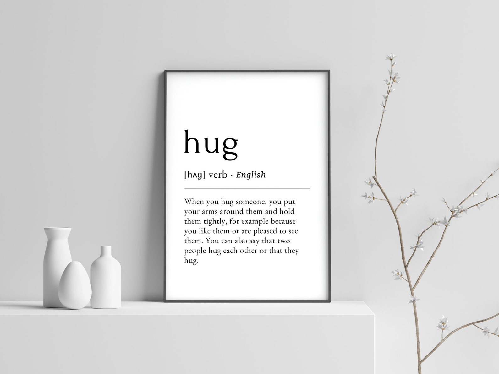 Hug Definition Printable Wall Poster Instant Download A4 - Etsy