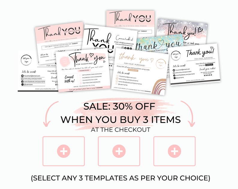 Poshmark Thank You Cards Poshmark Thank You Note Template | Etsy