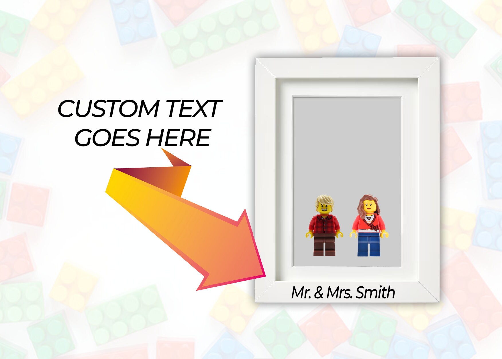 LEGO Love Theme Frame With Personalized Minifigures - Etsy