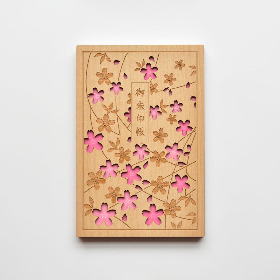 Sakura Cherry Blossom Goshuincho Stamp Book: Laser Cut Wood Album - Etsy