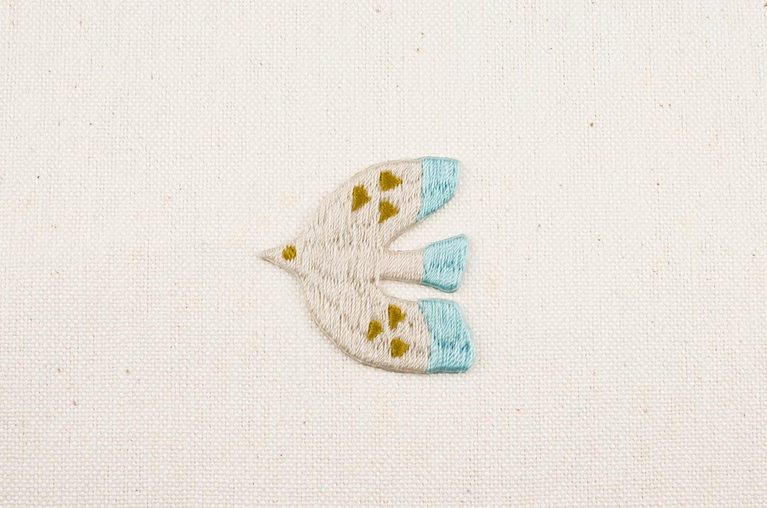 Seagull Iron on Patch: Embroidered Bird Applique, Japan - Etsy