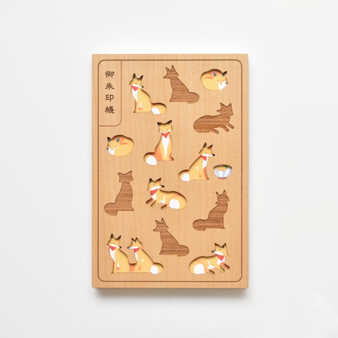 Fox Goshuincho Stamp Book: Laser-cut Wooden Note Album, Made in Japan ...