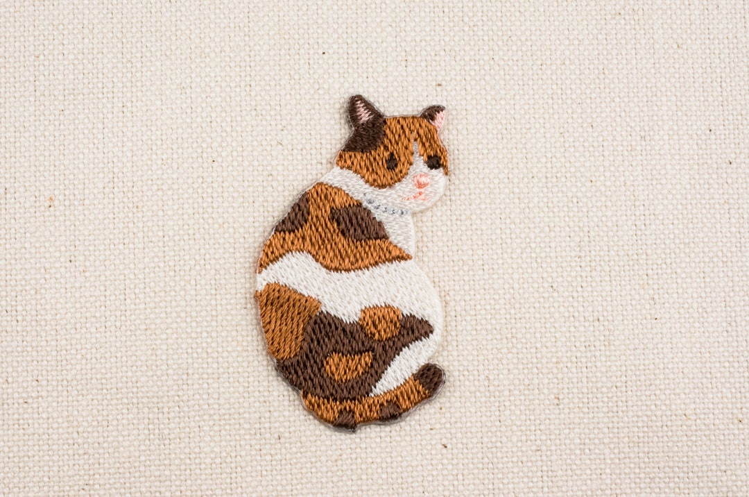 Tricolor Calico Cat Iron on Patch Embroidery Decorative Applique ...