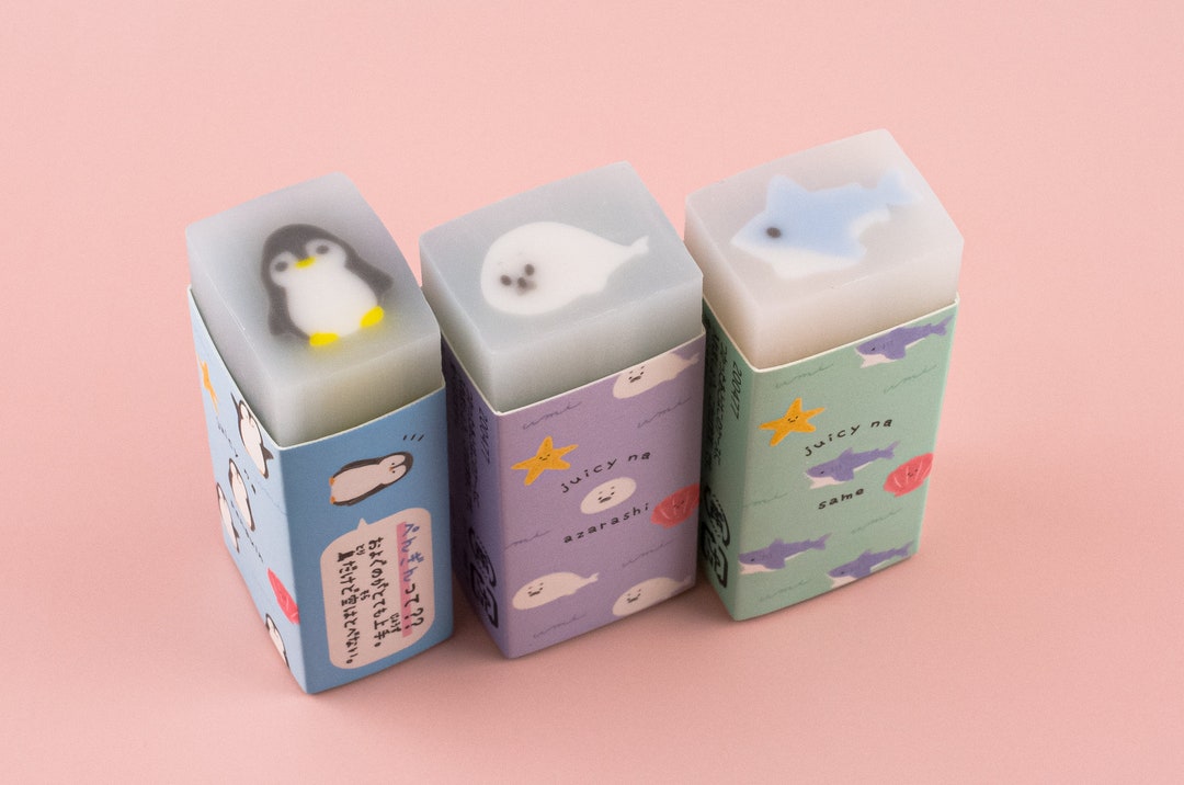 Sea Animal Semi-transparent Eraser Stationery Rubber Japan Penguin ...