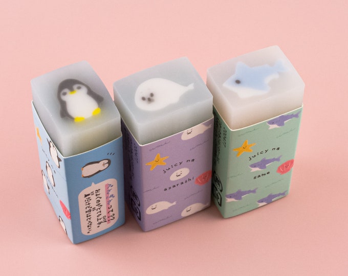Sea Animal Semi-transparent Eraser Stationery Rubber Japan Penguin ...
