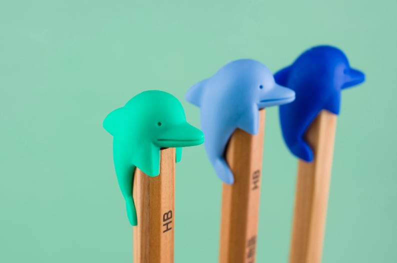 Fruits & Dolphin Small Topper Pencils Eraser set 3 - Etsy
