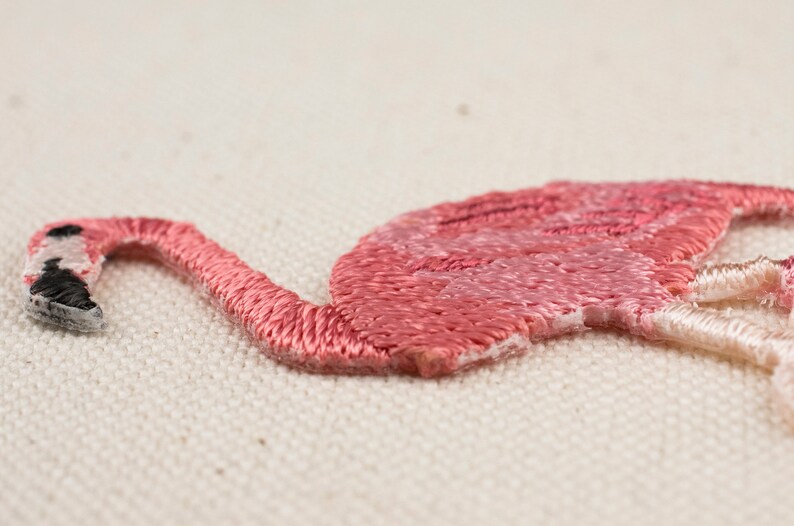 Flamingo Iron on Patch: Embroidered Bird Applique, Japan - Etsy