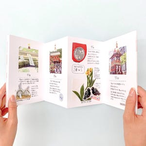 Pastel Colour Hemp Leaf Folding Stamp Book - Goshuincho Shuincho Wooden ...