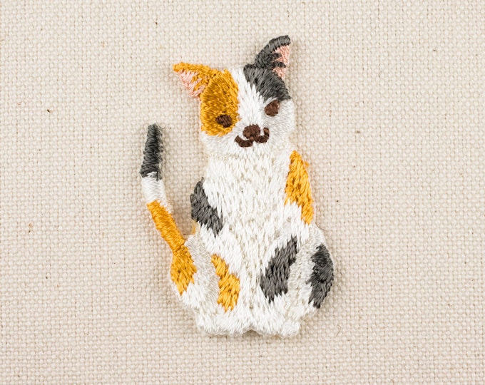 Calico Cat Iron on Patch Embroidery Decorative Applique Embroidered ...