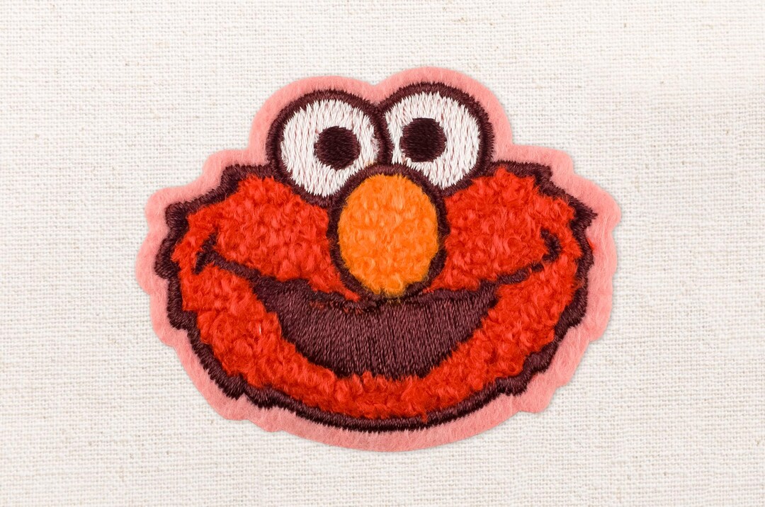 Fluffy Sesame Street Elmo Face Iron on Patch, Embroidered Applique - Etsy