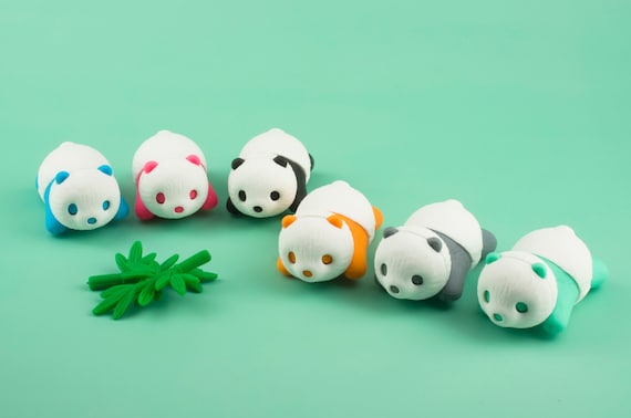 Cute Lie Down Pastel Panda Eraser Rubber Stationery Iwako | Etsy