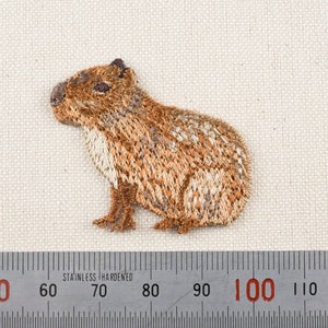 Capybara Iron on Patch Embroidery Decorative Applique DIY Embroidered Badge Animal Bird Emblem ...