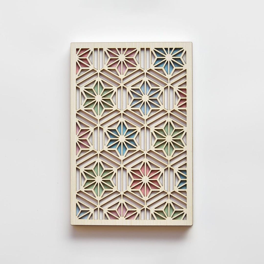 Pastel Colour Hemp Leaf Folding Stamp Book - Goshuincho Shuincho Wooden ...