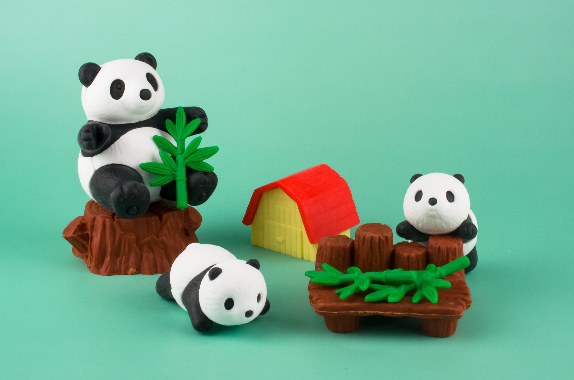 Panda Set Eraser Rubber Iwako Japan Animal Blister Package - Etsy