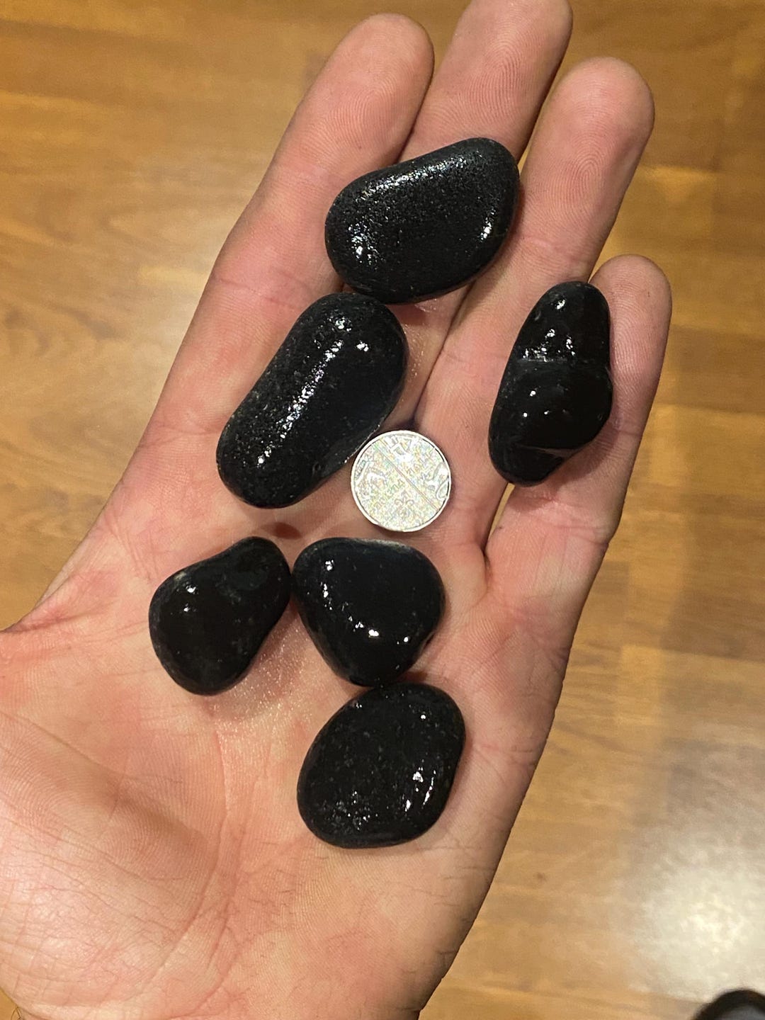 6 Large Pirate Glass /black Glass/ Secret Glass of Various Sizes Found ...