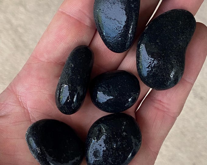 6 Large Pirate Glass /black Glass/ Secret Glass of Various Sizes Found ...