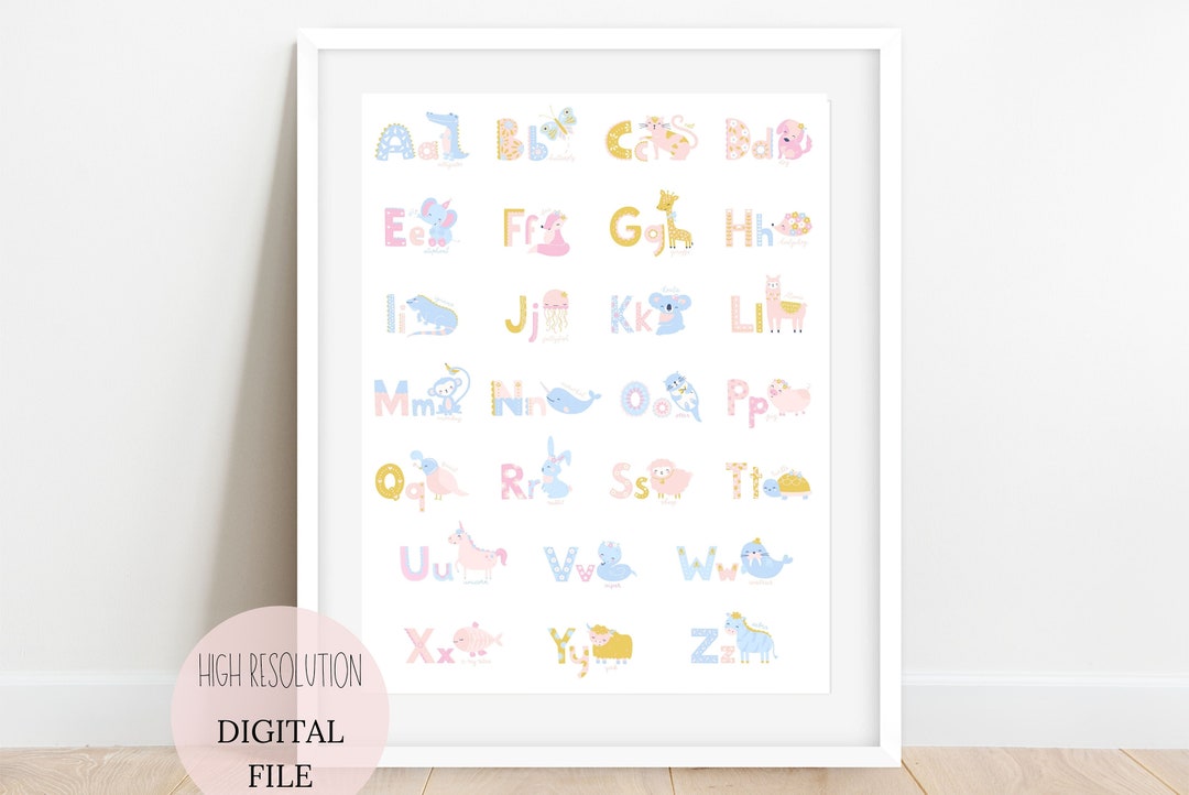 ABC Poster, Alphabet Poster, Educational Poster, Animal Alphabet Print ...