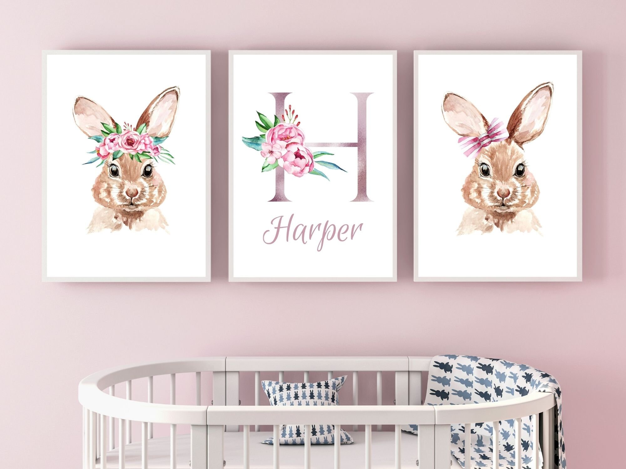 Nursery Wall Art Decor Bunny Rabbit Nursery Animal Prints - Etsy