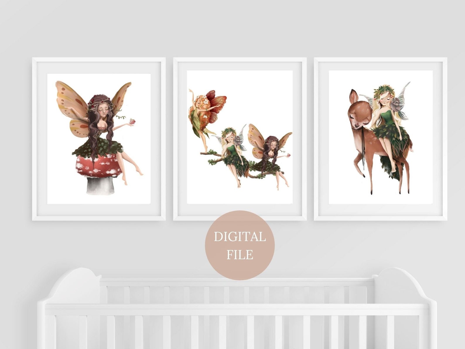 Fairy Nursery Decor Fairy Wall Art Pink Girls Room Decor Fairy Poster ...