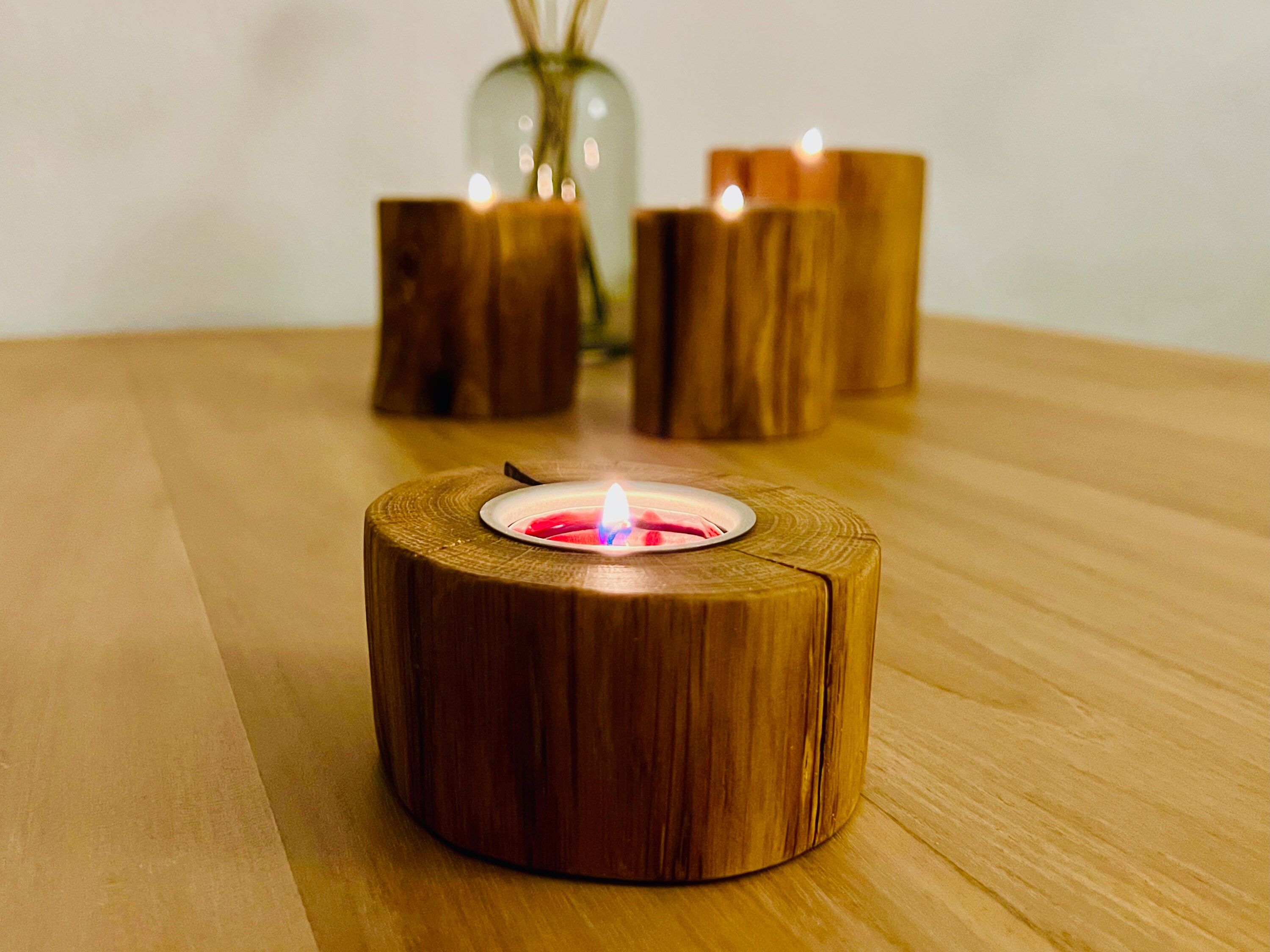 Set of Candlesticks BEO solid Wood, Oak - Etsy UK