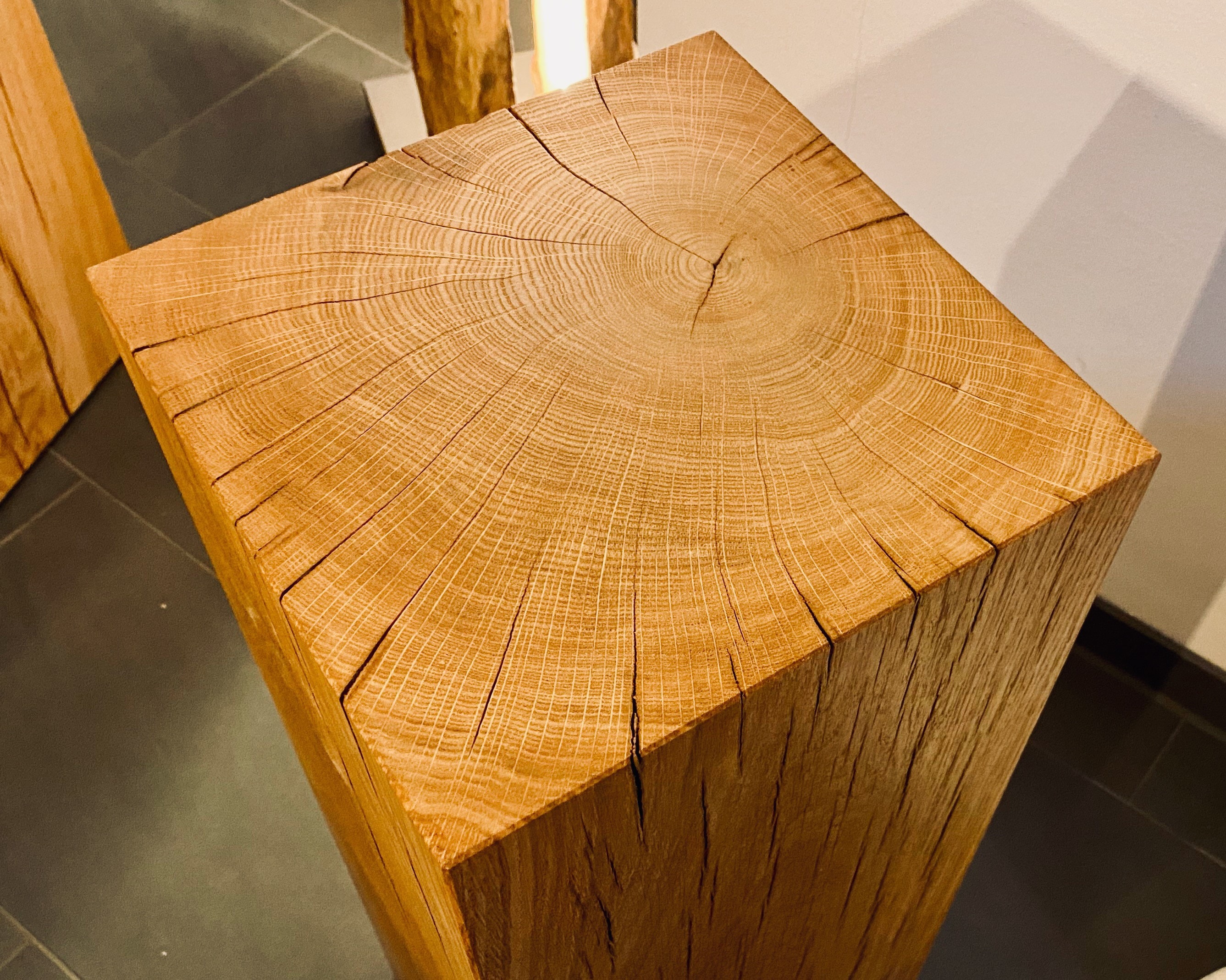 Holzblock OTUS Beistelltisch, Dekoration, massive Eiche, Holzklotz ...