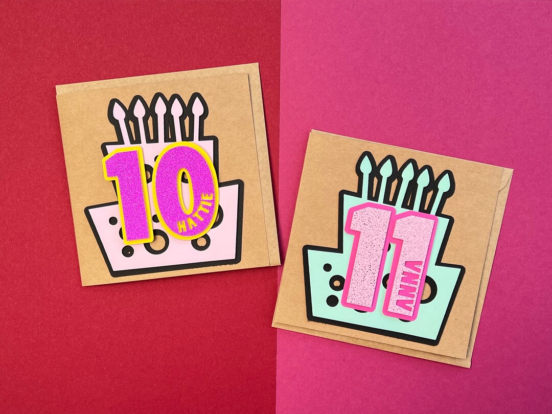 Happy Birthday Card - Cake Design - Etsy