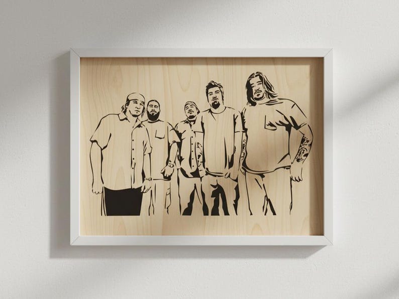 Deftones Svg Png Pdf Jpg – Band Portrait Stencil for Scroll Saw & Laser ...