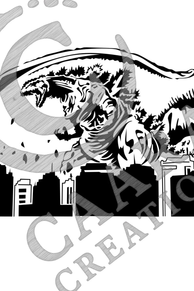 Shin Godzilla Scroll Saw Pattern – Digital Fan Art Stencil – City ...