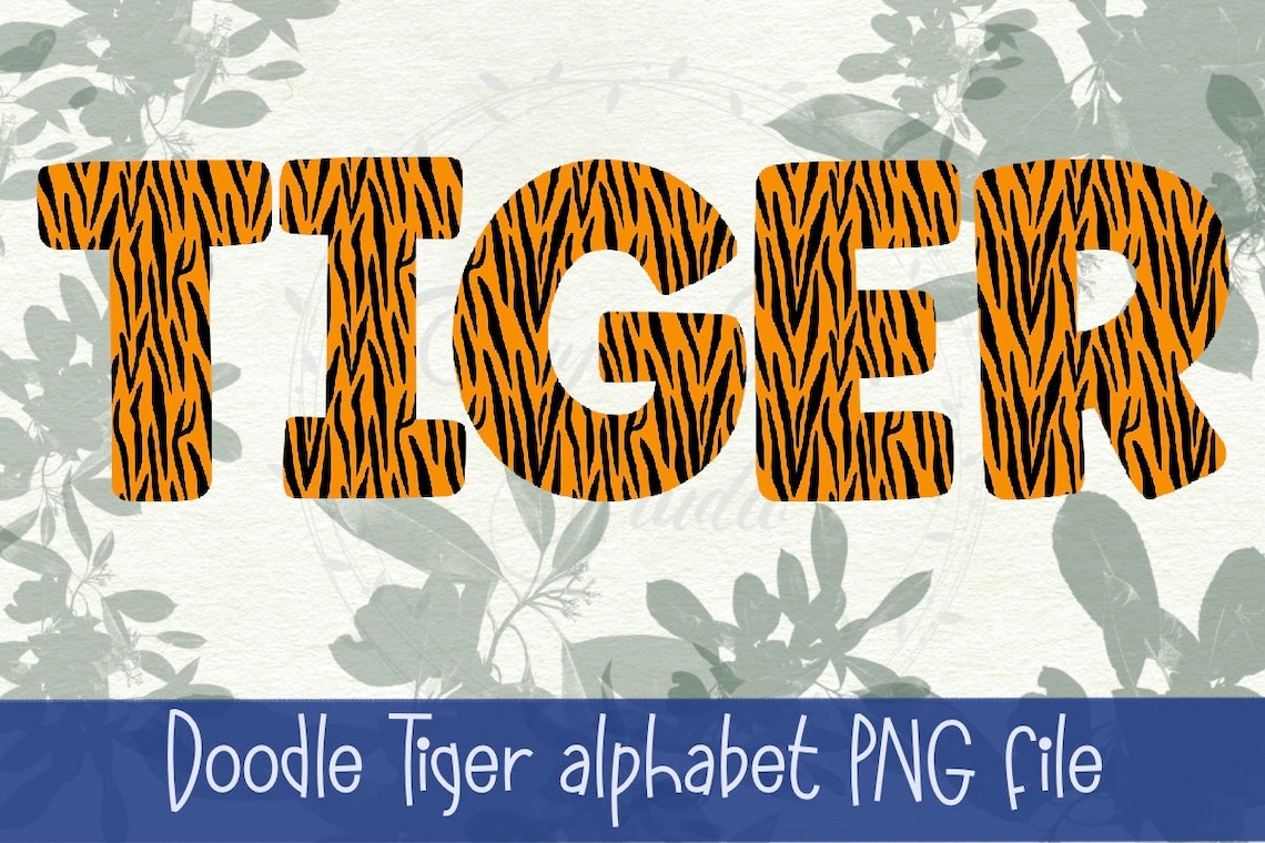 Doodle Tiger skin Alphabet Alphabet A-Z PNG Letter PNG | Etsy