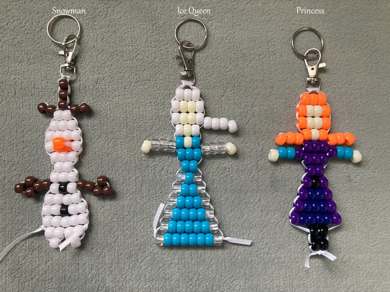 Frozen Inspired Beaded Keychain - Etsy